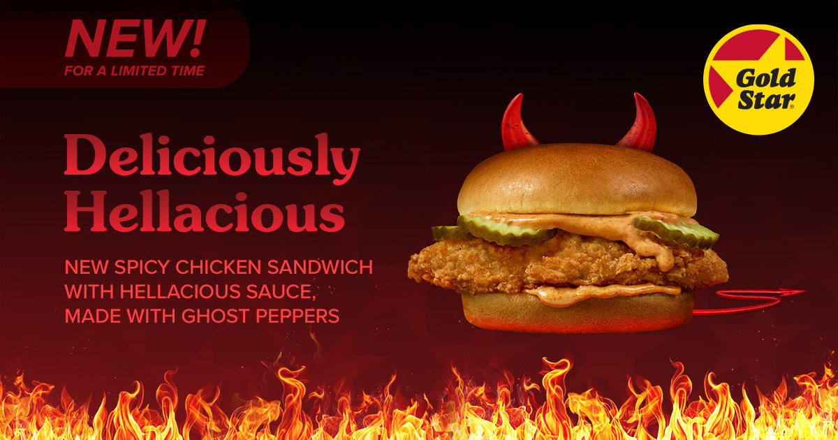 Gold Star NEW Spicy Chicken Sandwich with Hellacious Sauce